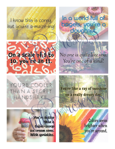 FREEBIES - Student Compliment Cards
